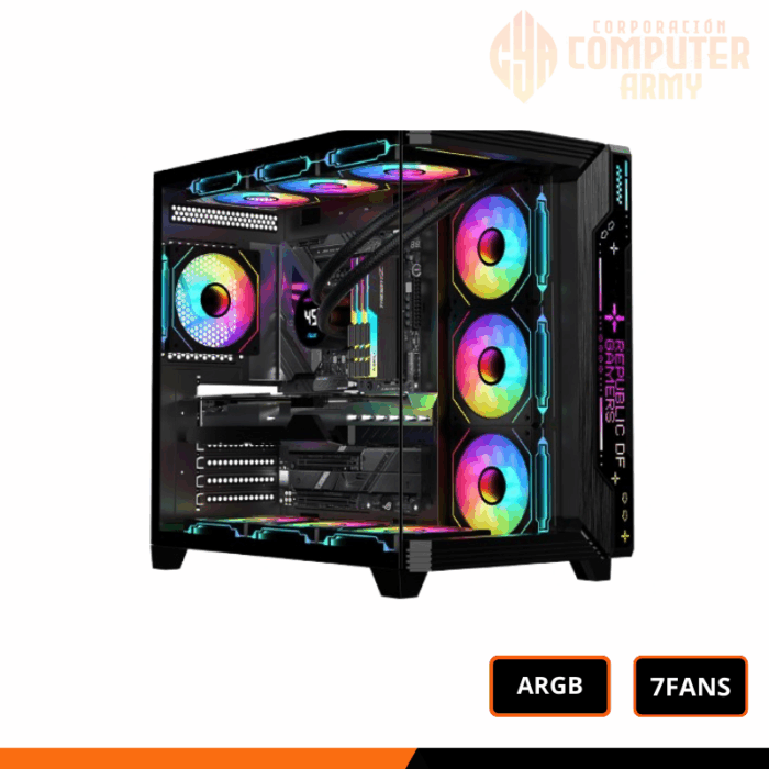 CASE REPUBLIC OF GAMER ATX MAX 7 FANS ARGB +CONTROL – COMPUTER ARMY